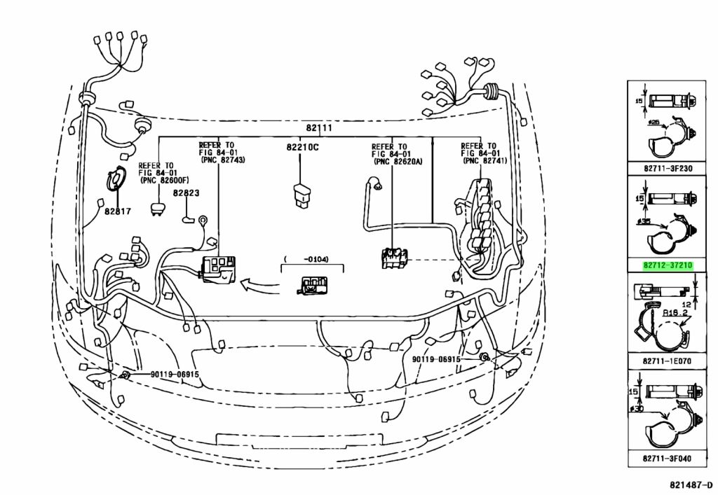 Buy Genuine Toyota 8271237210 (82712-37210) Support, Wiring Harness, No ...