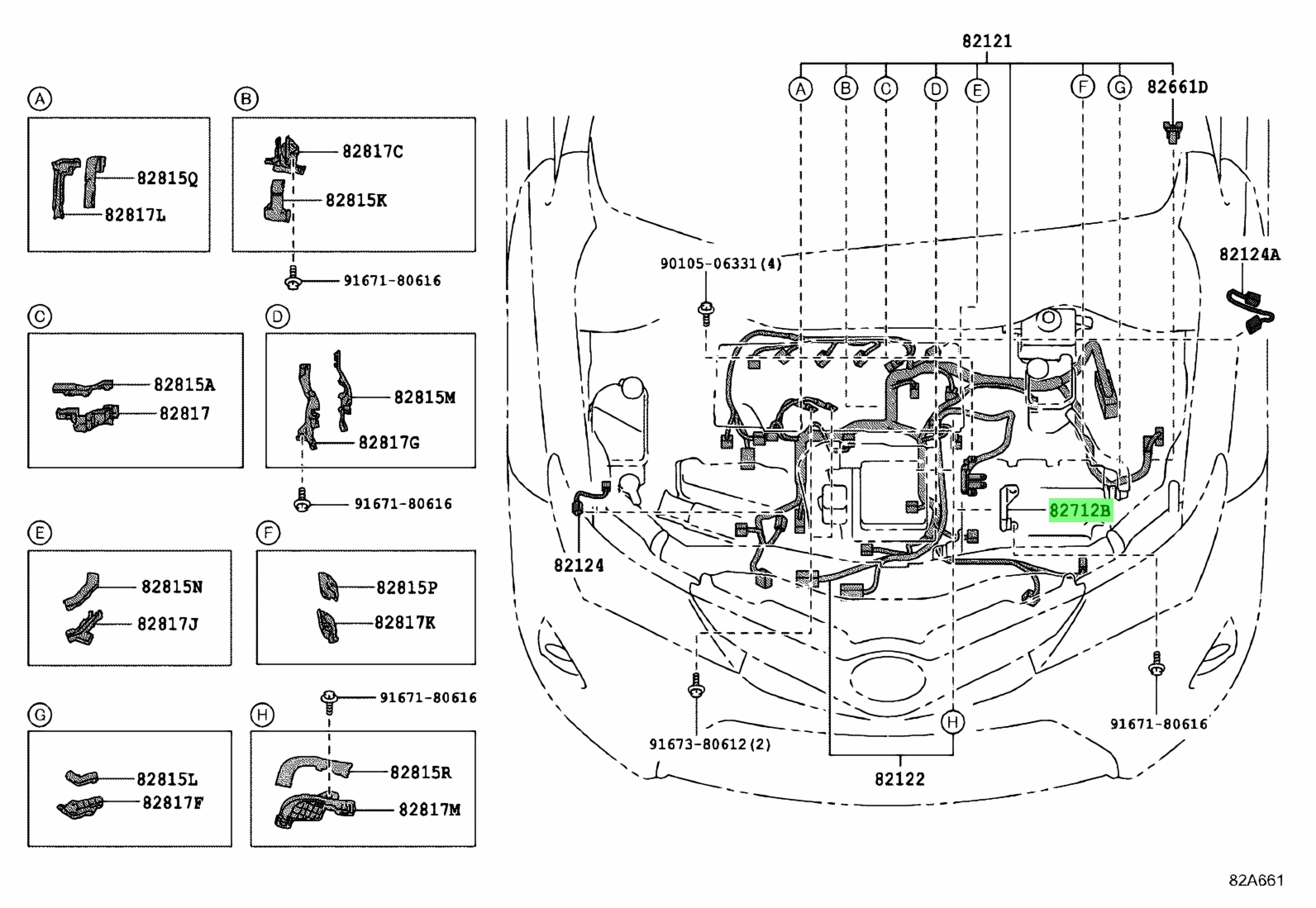 Buy Genuine Toyota 8271247340 (82712-47340) Support, Wiring Harness ...