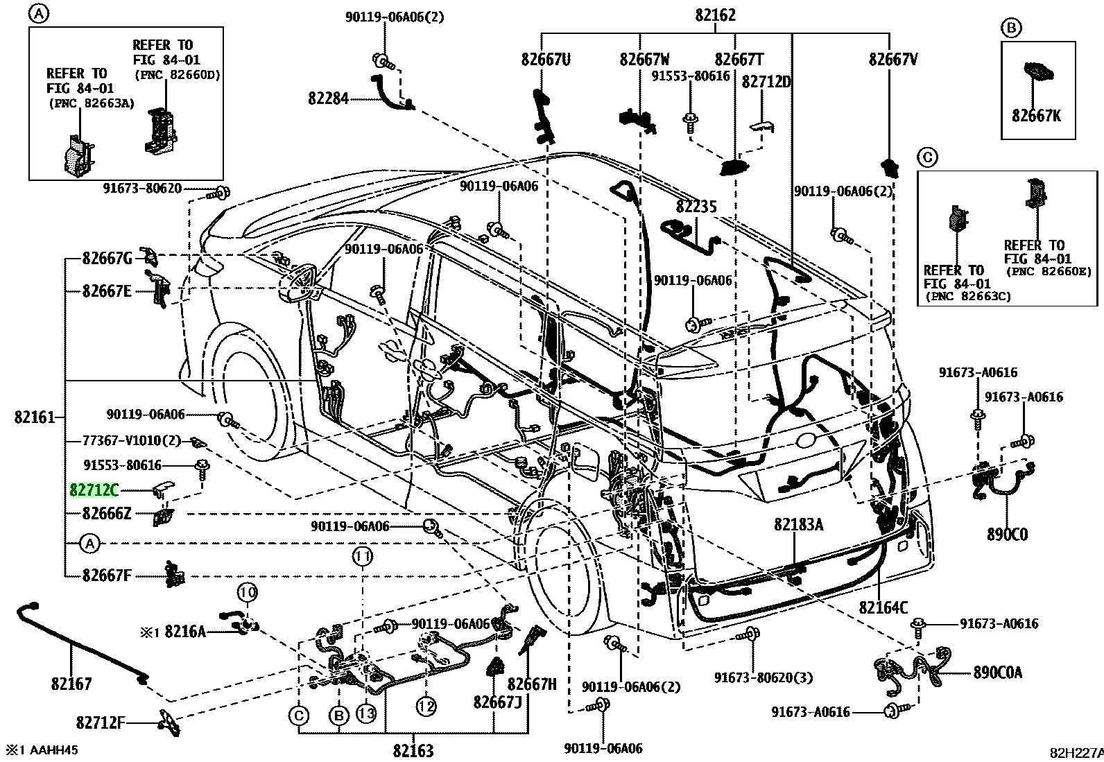 Buy Genuine Toyota 82712V2050 (82712-V2050) Support, Wiring Harness, No ...