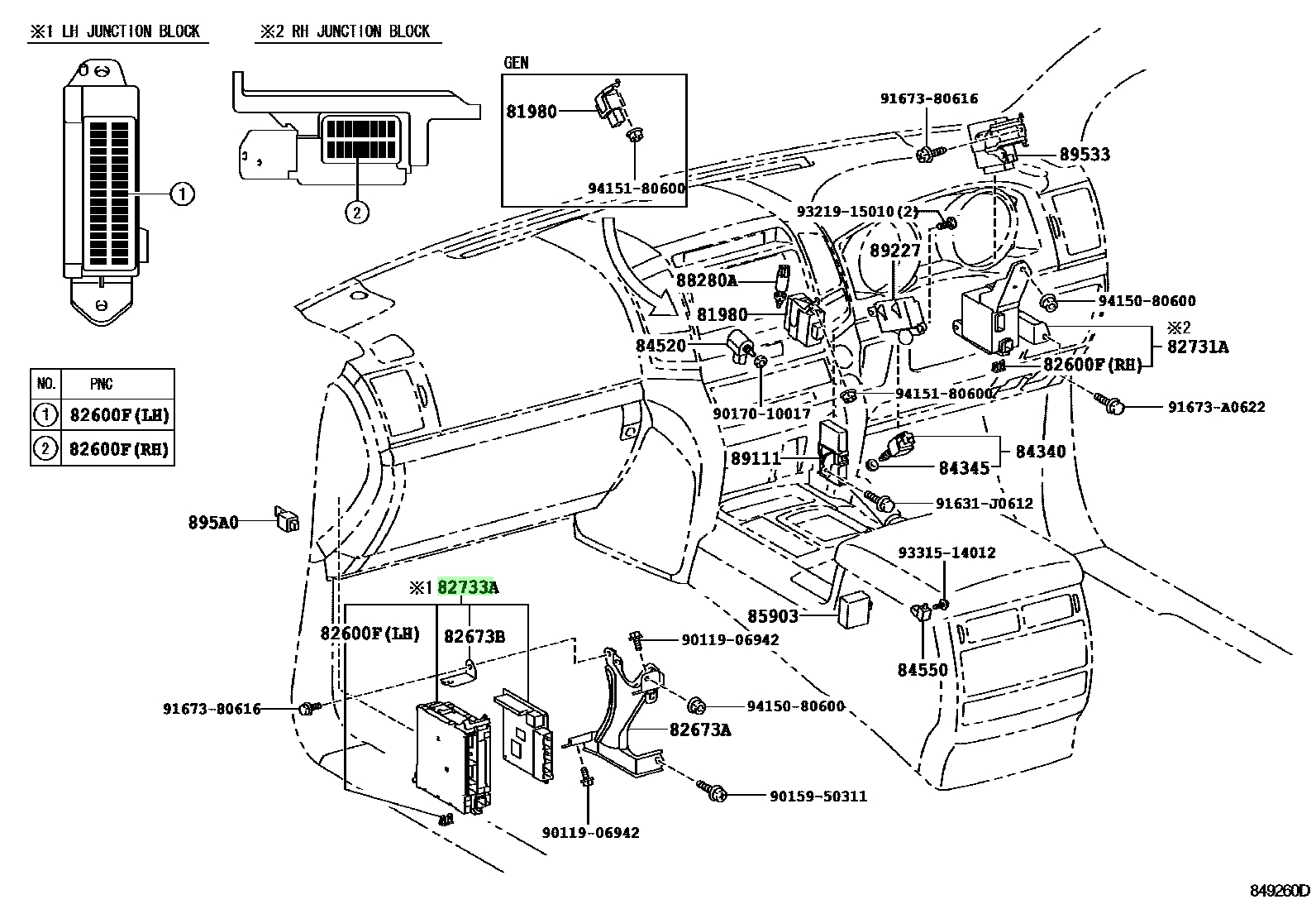 Buy Genuine Toyota 8273360B01 (82733-60B01) Block, Cowl Side Junction ...