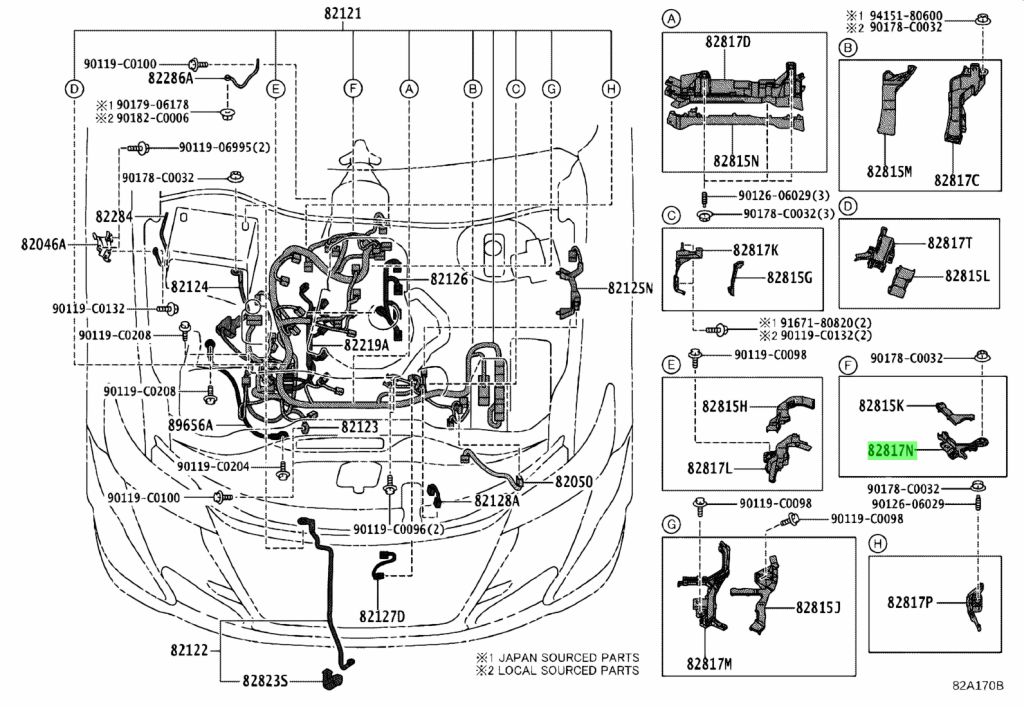 Buy Genuine Toyota 828170N130 (82817-0N130) Protector, Wiring Harness ...