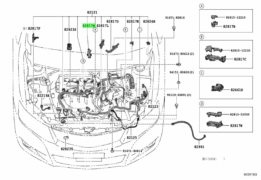 Buy Genuine Toyota 8281712G00 (82817-12G00) Protector, Wiring Harness ...