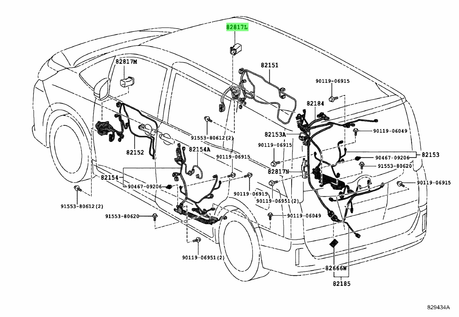 Buy Genuine Toyota 8281728Q10 (82817-28Q10) Protector, Wiring Harness ...