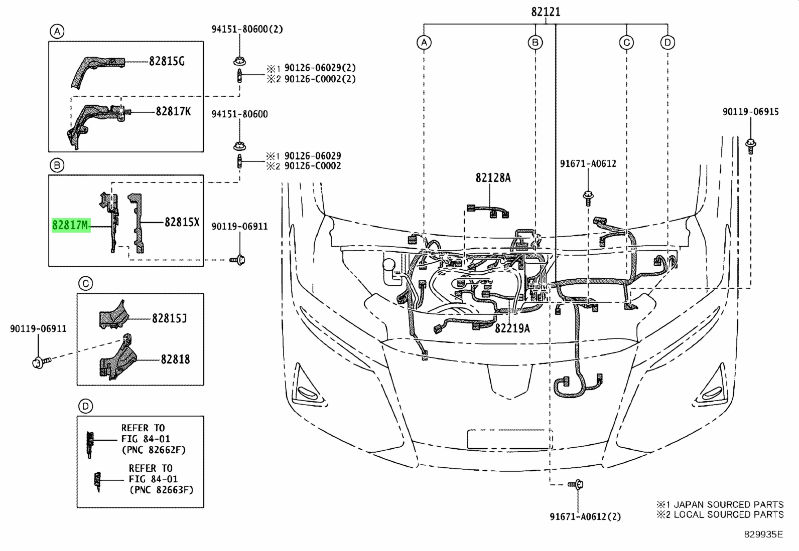 Buy Genuine Toyota 8281758C80 (82817-58C80) Protector, Wiring Harness ...