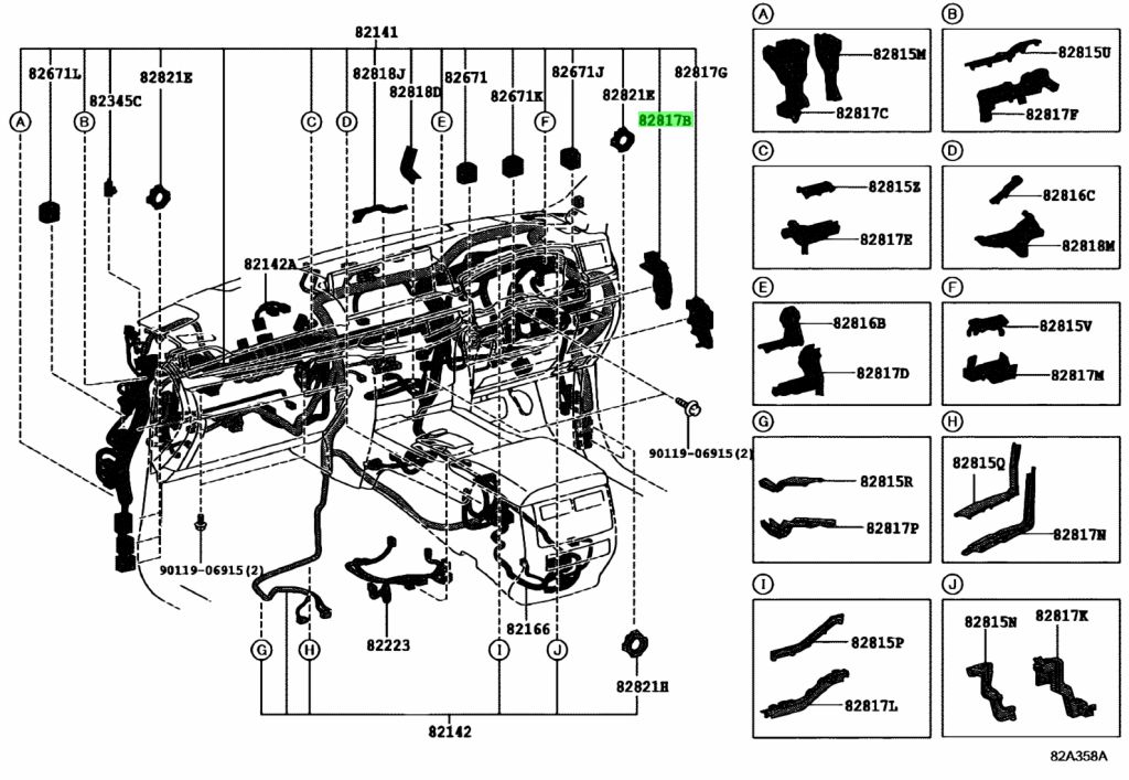 Buy Genuine Toyota 8281760U30 (82817-60U30) Protector, Wiring Harness ...