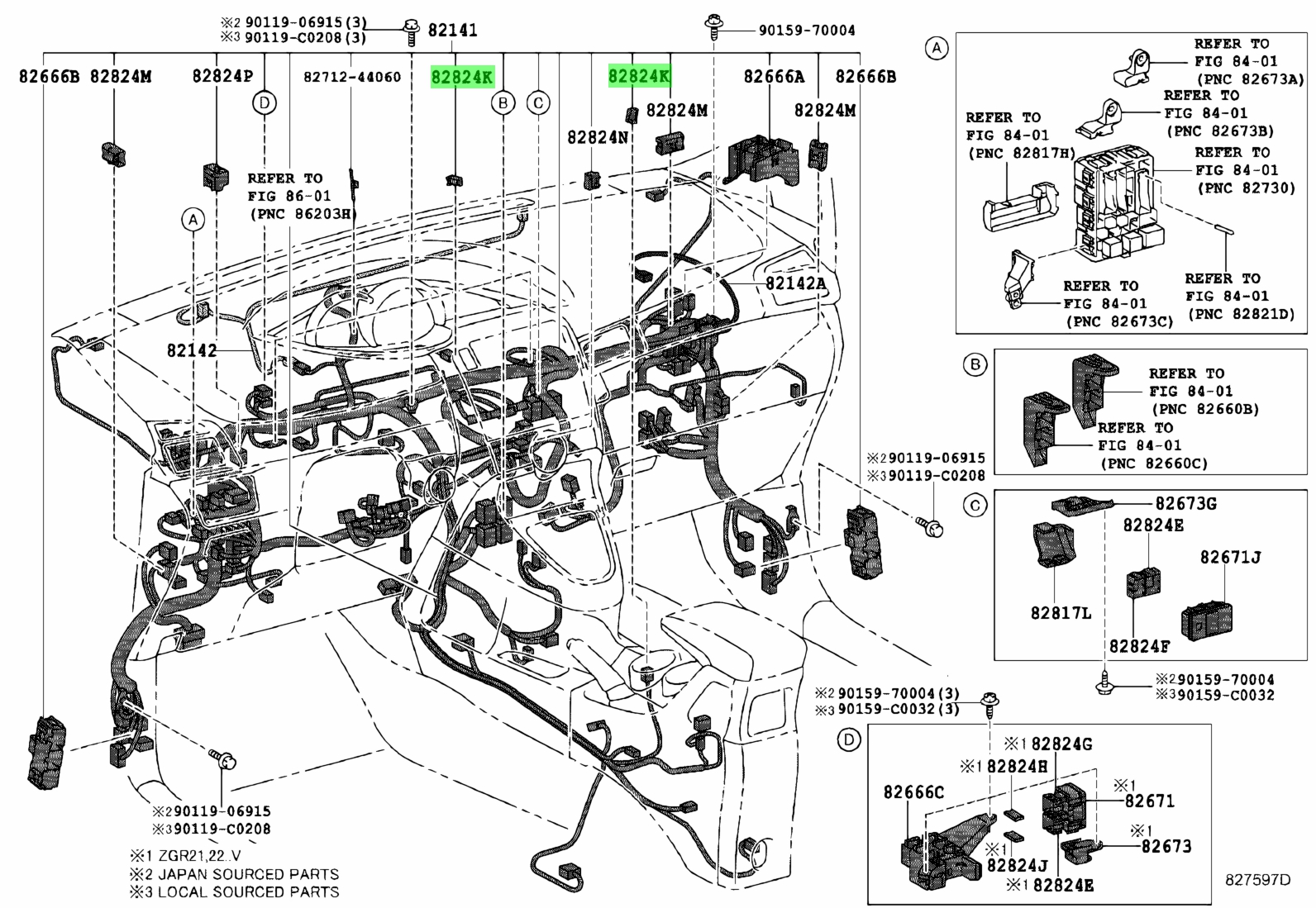Buy Genuine Toyota 8282421030 (82824-21030) Connector, Wiring Harness ...