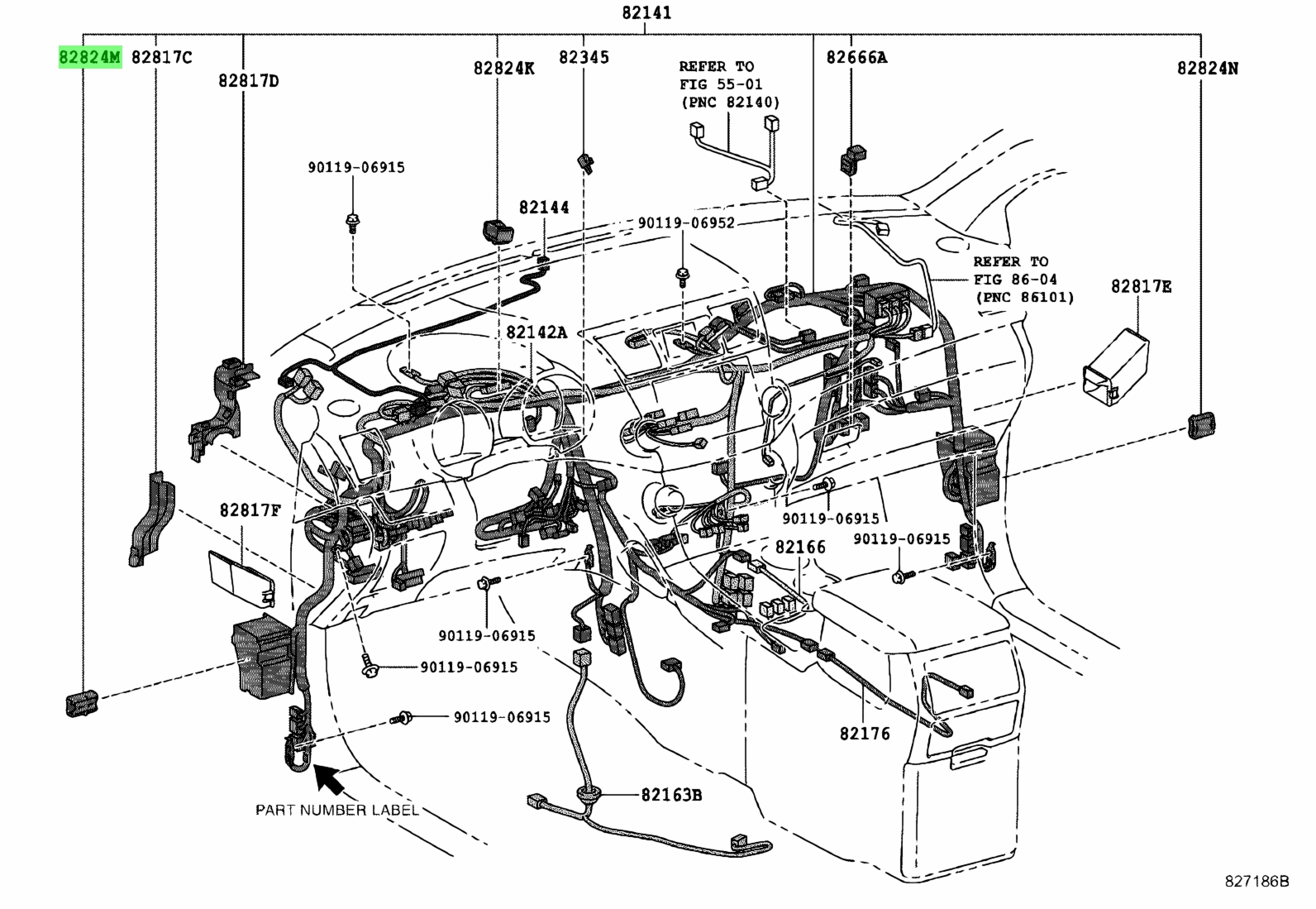 Buy Genuine Toyota 8282444030 (82824-44030) Connector, Wiring Harness ...
