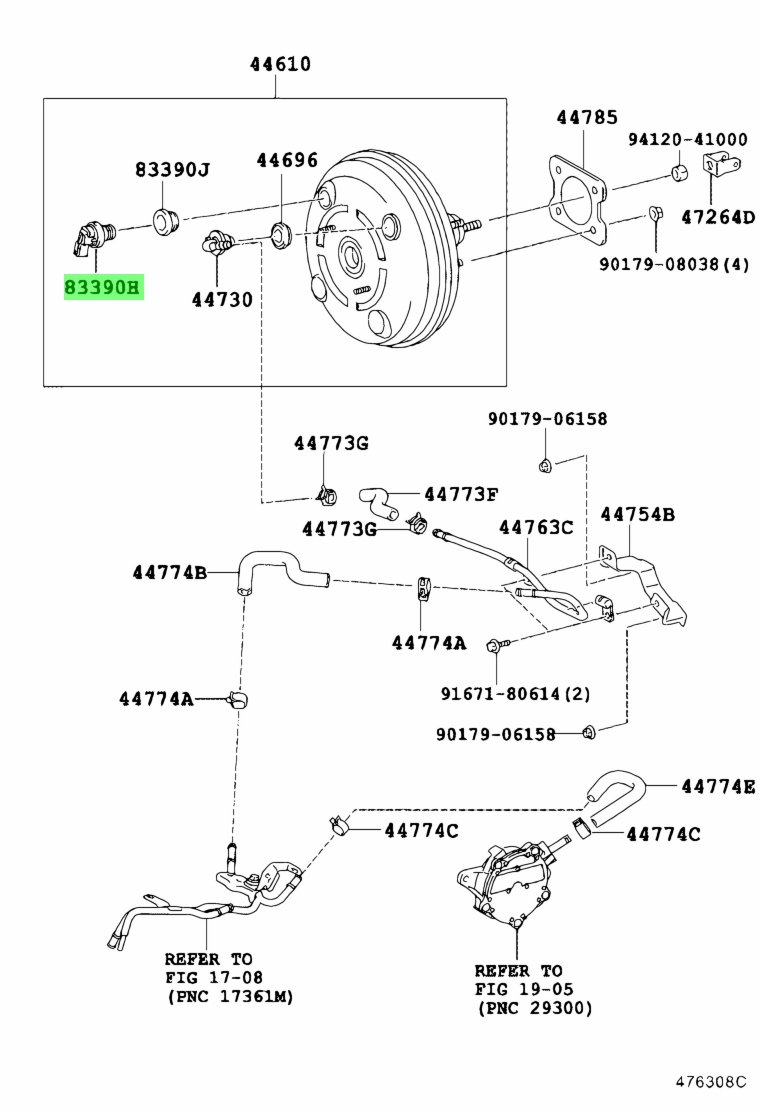Buy Genuine Toyota 8339028120 (83390-28120) Switch Assy, Vacuum Warning ...