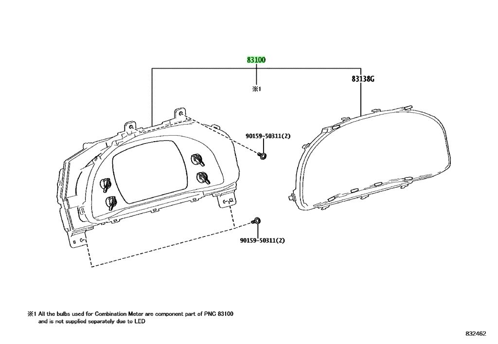 Buy Genuine Toyota 838006CC60 (83800-6CC60) Meter Assy, Combination ...