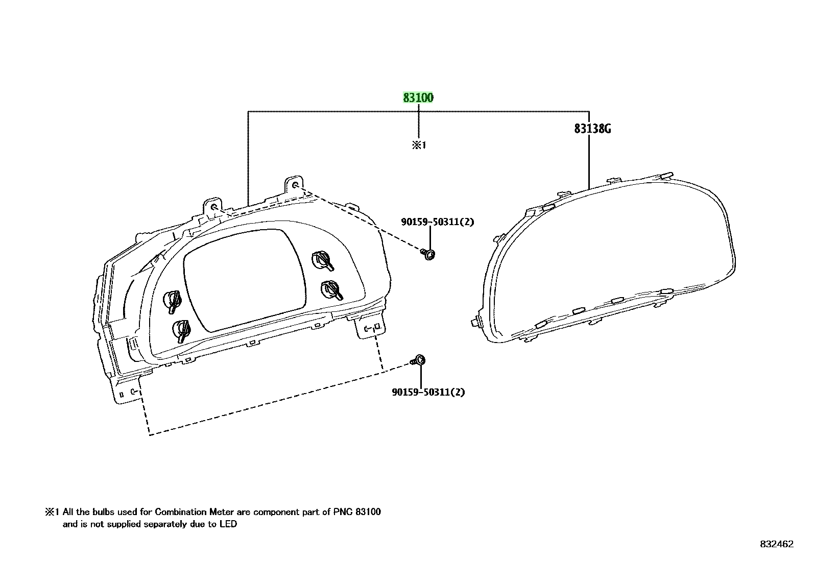 Buy Genuine Toyota 838006CC60 (83800-6CC60) Meter Assy, Combination ...