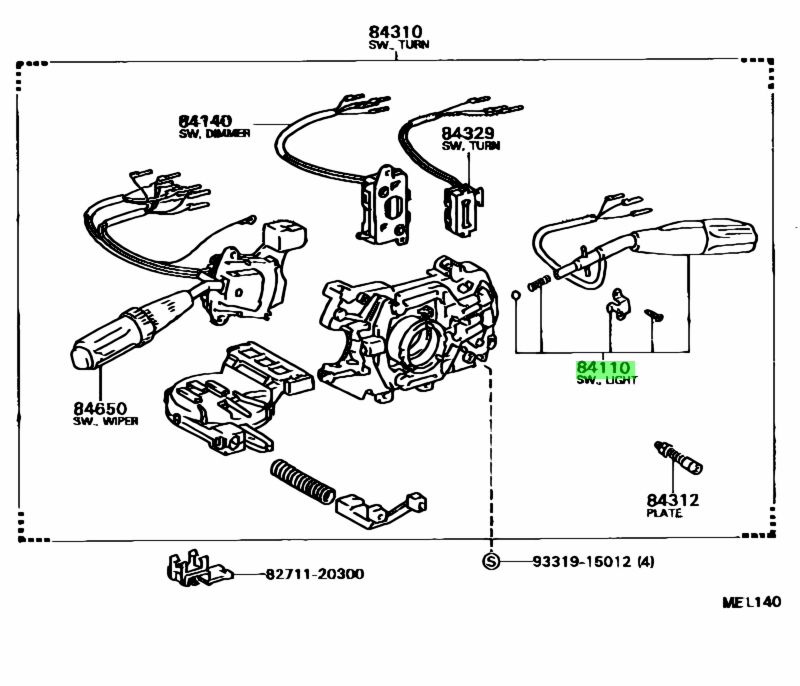 Buy Genuine Toyota 8411280005 (84112-80005) Switch Assy, Light Control ...