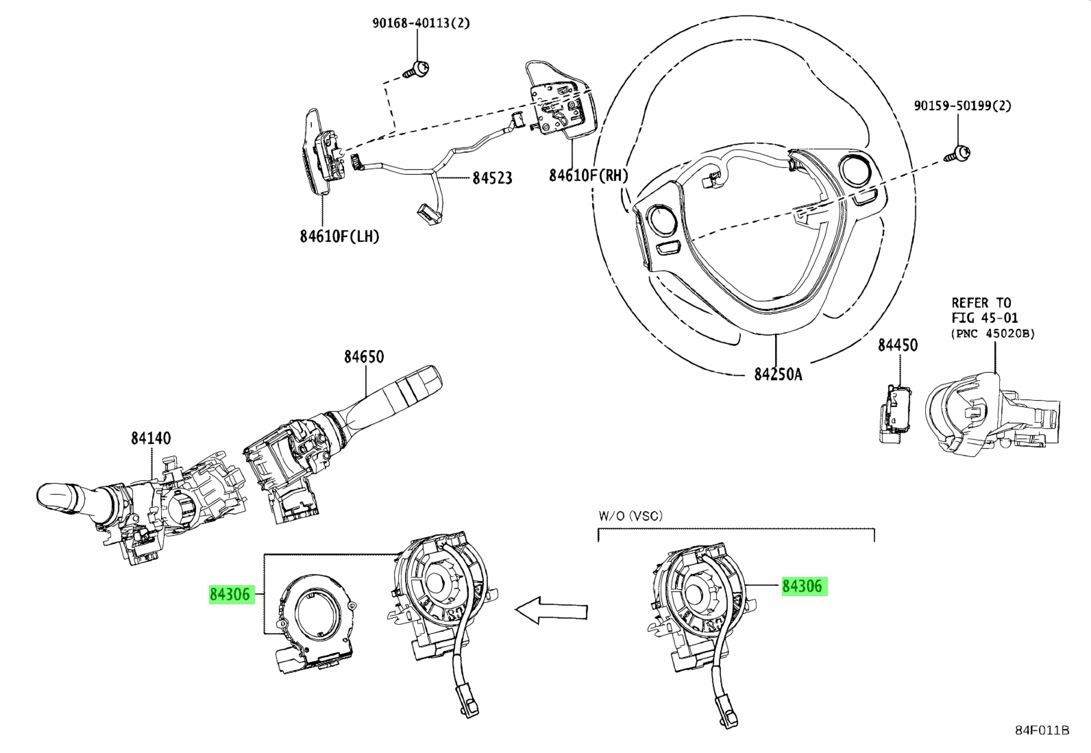 Buy Genuine Toyota 843070D050 (84307-0D050) Cable Sub-Assy, Spiral ...