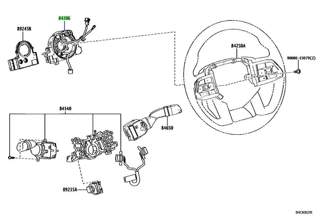 Buy Genuine Toyota 843080C010 (84308-0C010) Cable Sub-Assy, Spiral ...
