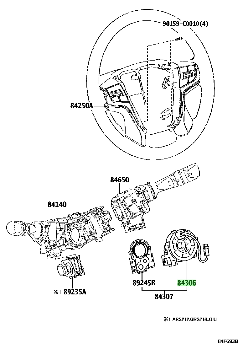 Buy Genuine Toyota 843080N011 (84308-0N011) Cable Sub-Assy, Spiral ...