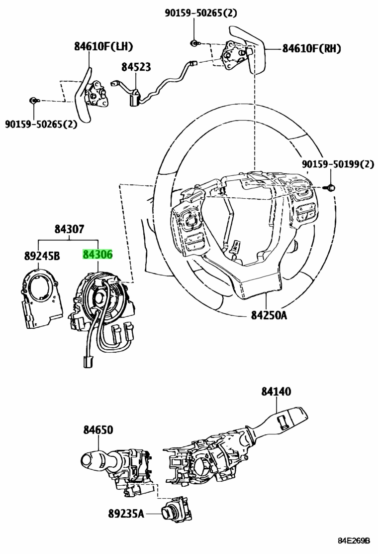 Buy Genuine Toyota 8430853040 (84308-53040) Cable Sub-Assy, Spiral ...
