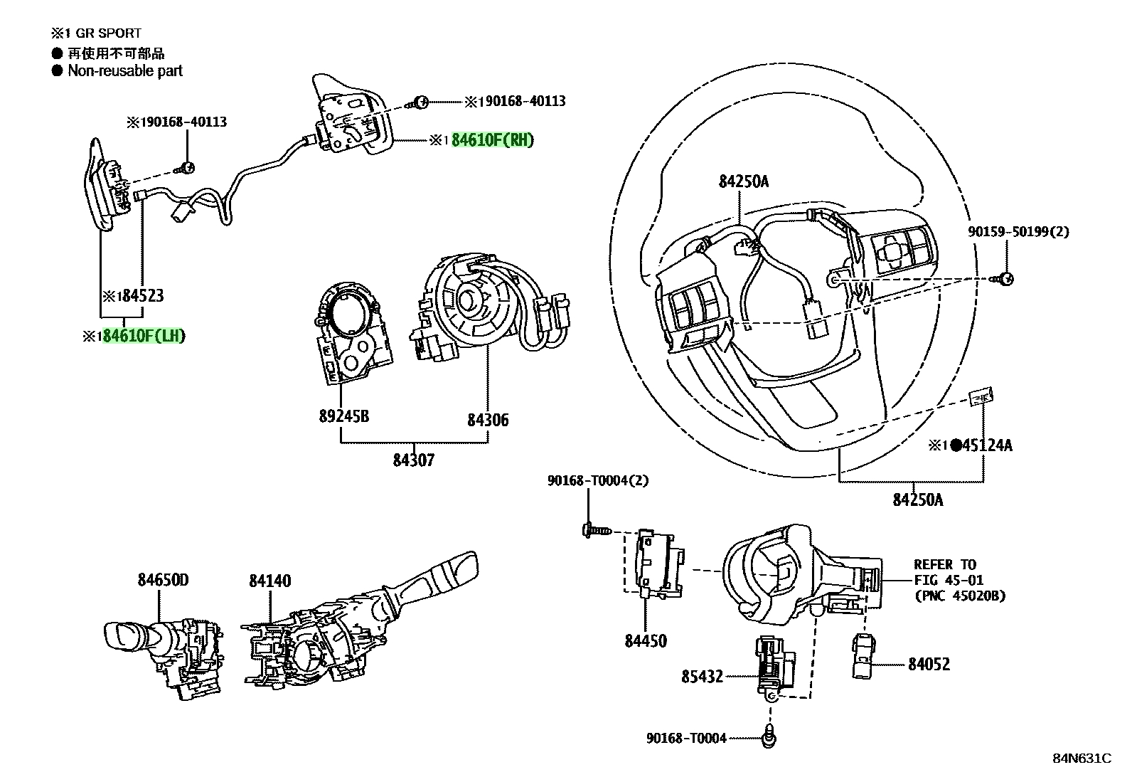 Buy Genuine Toyota 8461071010 (84610-71010) Switch Assy, Transmission ...