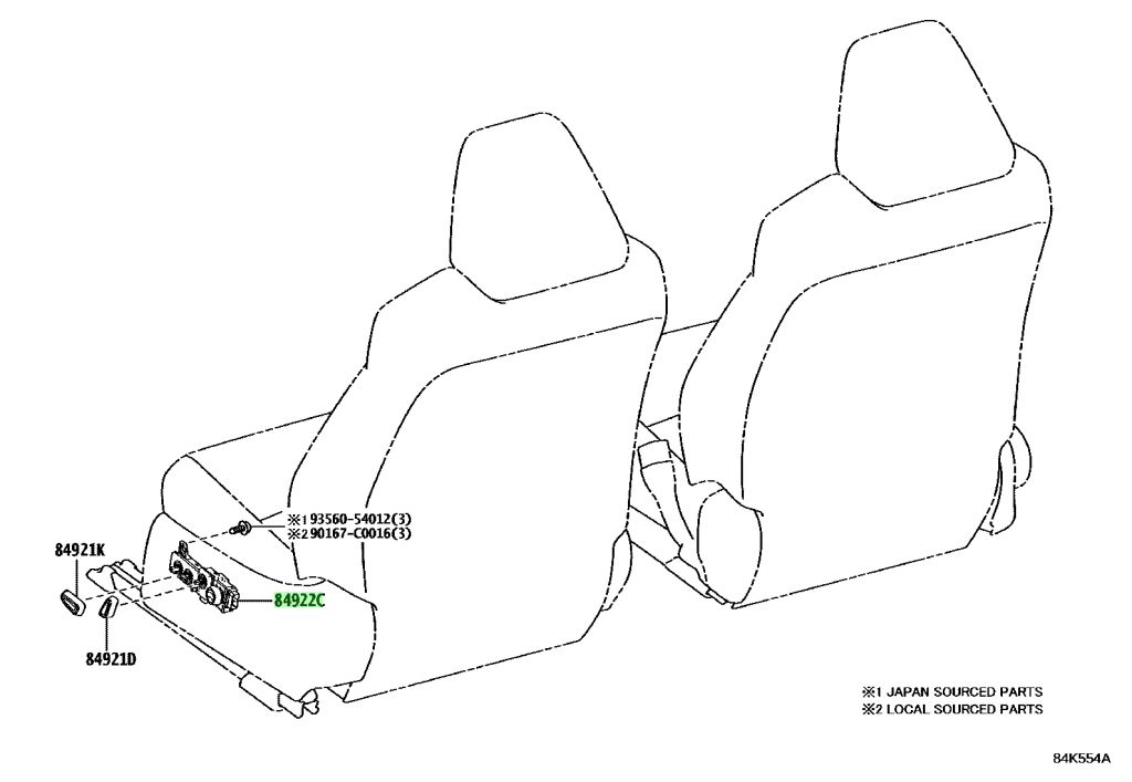 Buy Genuine Toyota 8492203020 (84922-03020) Switch, Front Power Seat ...