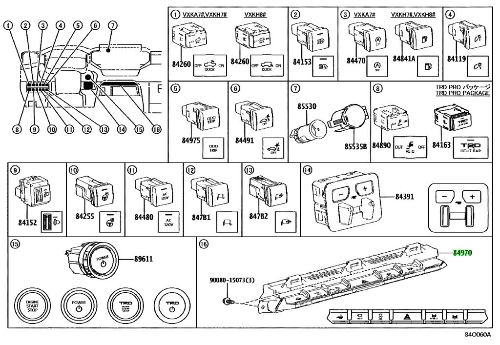 Buy Genuine Toyota 84970AN010 (84970-AN010) Switch Assy, Combination ...