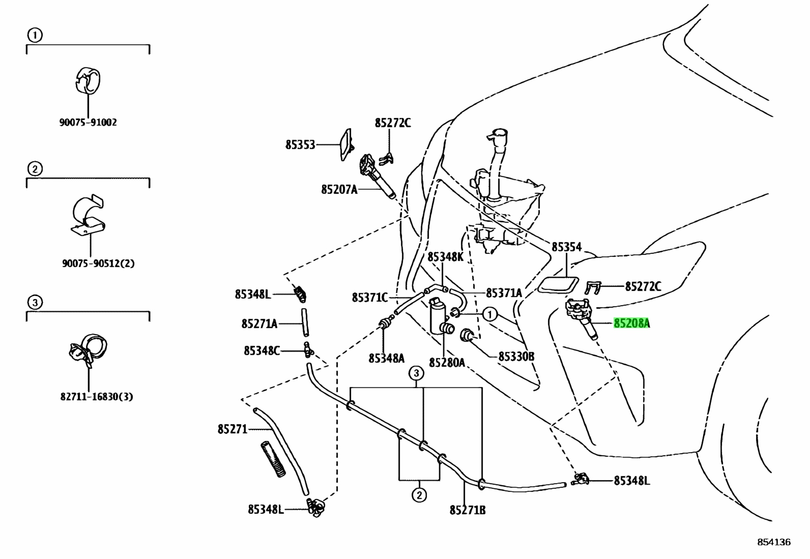 Купить Toyota 8520860130 (85208-60130) Форсунка Омывателя. Цены ...