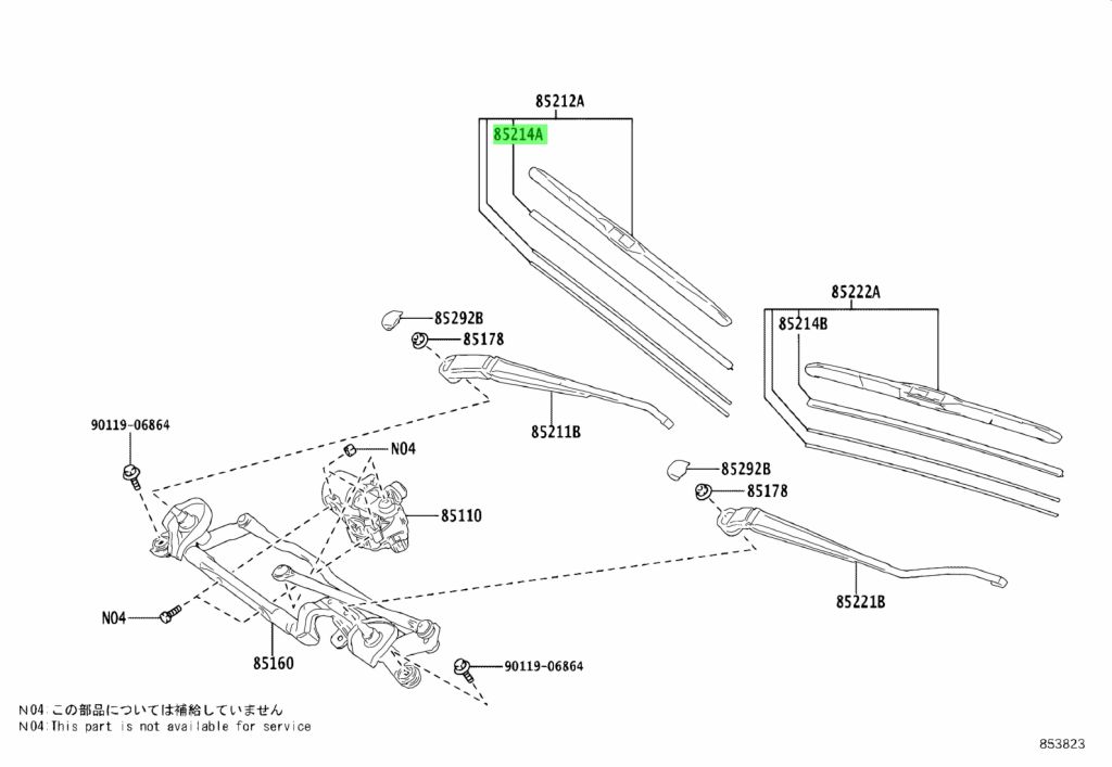 Buy Genuine Toyota 8521453080 (85214-53080) Rubber, Wiper. Prices, fast ...