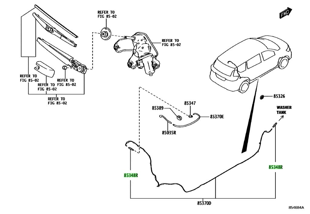 Buy Genuine Toyota 85321WC005 (85321-WC005) Joint, Rear Washer Hose, No ...