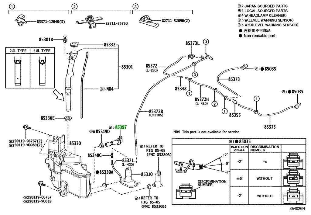 Buy Genuine Toyota 8539702550 (85397-02550) Switch Assy,level Warning ...