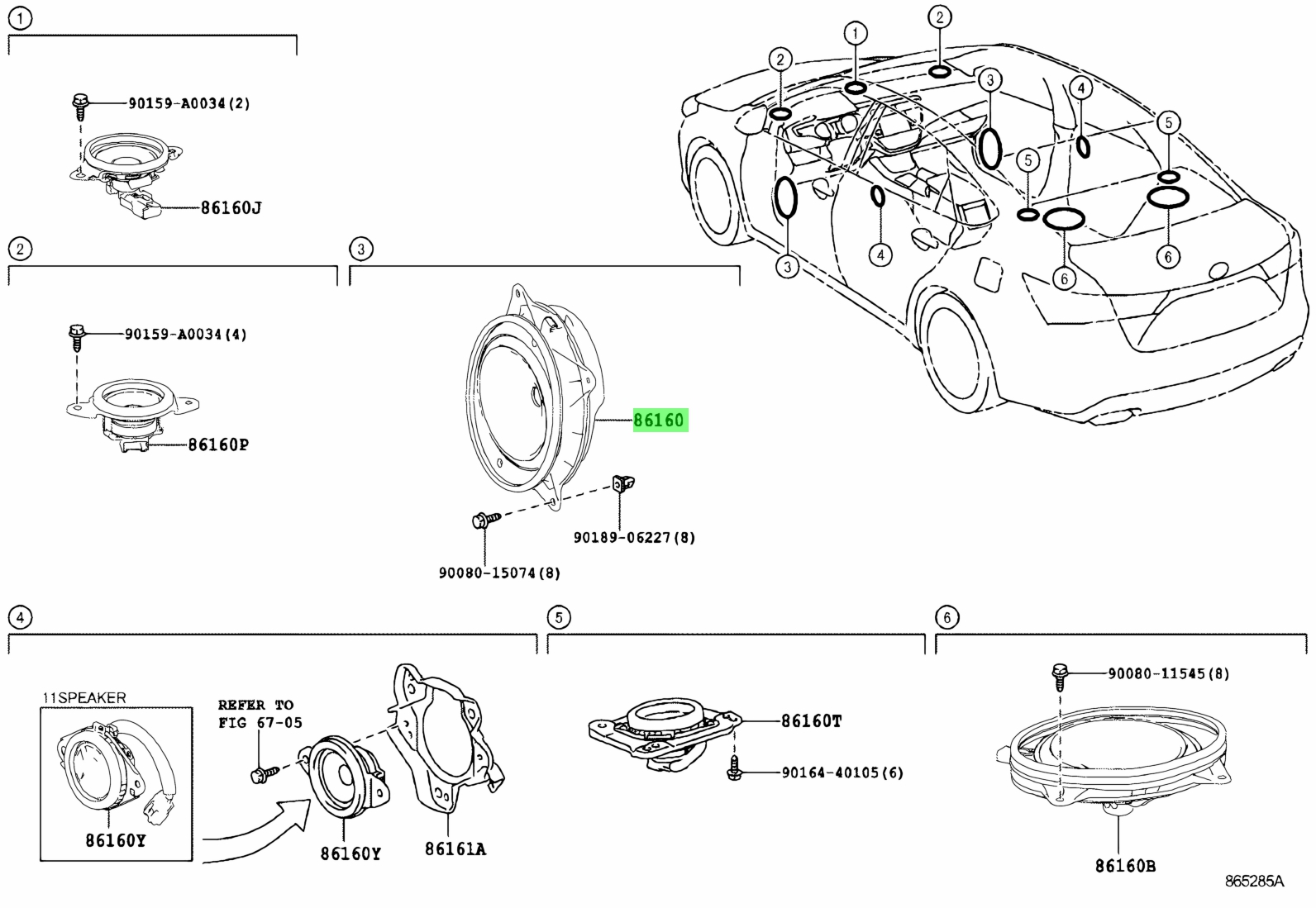 Buy Genuine Toyota 8616007070 (86160-07070) Speaker Assy, Front No.1 ...