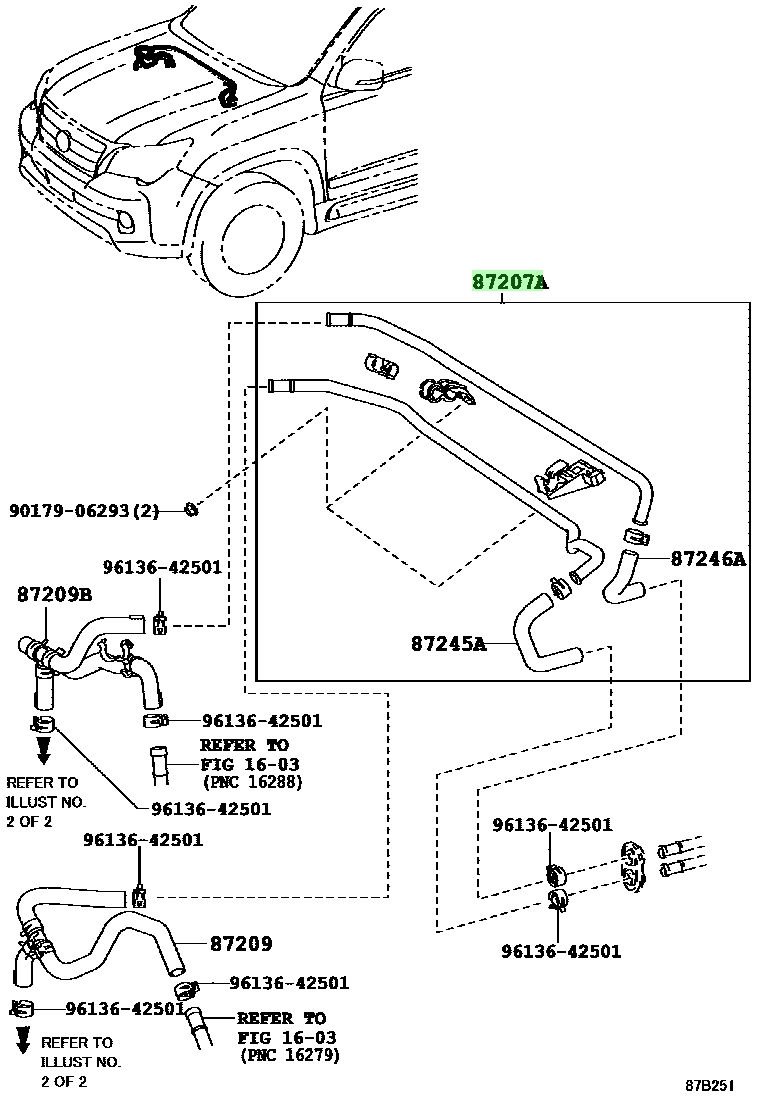 Buy Genuine Toyota 8720760240 (87207-60240) Pipe & Hose Sub-Assy, Water ...