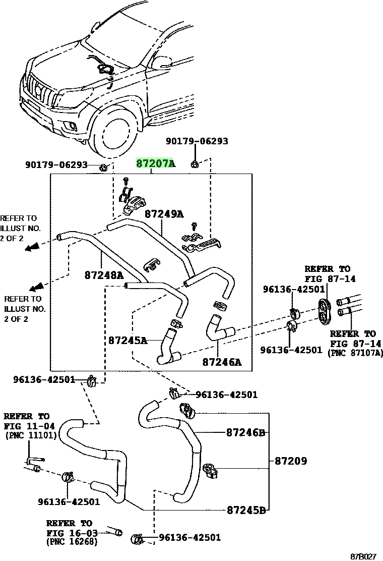 Buy Genuine Toyota 8720760260 (87207-60260) Pipe & Hose Sub-Assy, Water ...