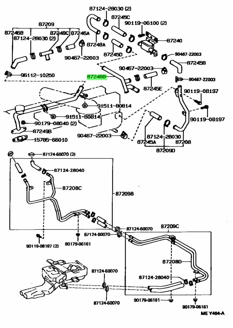 Buy Genuine Toyota 8720860320 (87208-60320) Pipe, Heater Water Inlet ...