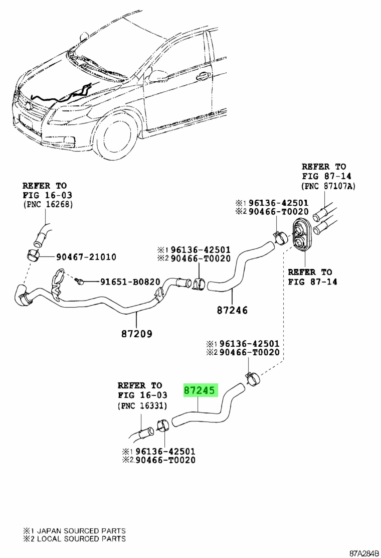 Buy Genuine Toyota 8724502E20 (87245-02E20) Hose, Heater Water, Inlet ...