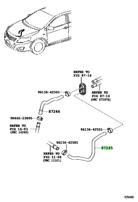 Buy Genuine Toyota 8724502G20 (87245-02G20) Hose, Heater Water, Inlet ...