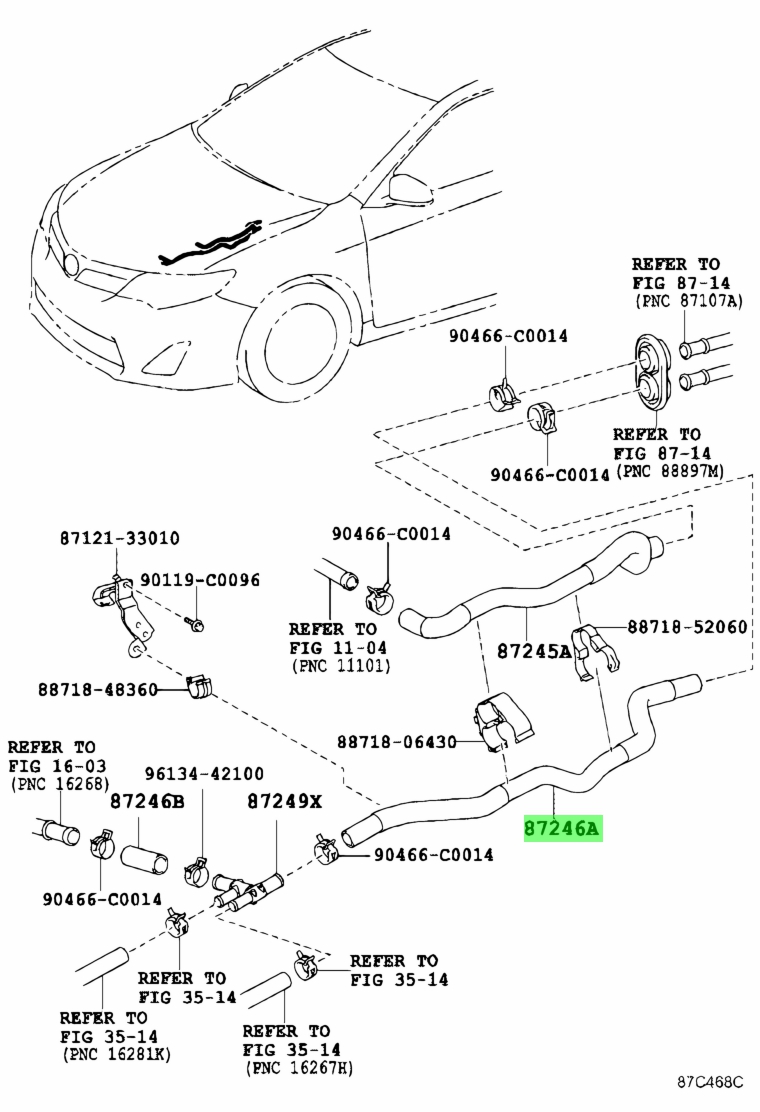 Buy Genuine Toyota 8724506A30 (87245-06A30) Hose, Heater Water, Outlet ...