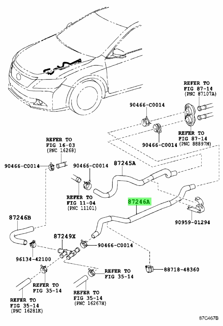 Buy Genuine Toyota 8724506A50 (87245-06A50) Hose, Heater Water, Outlet ...