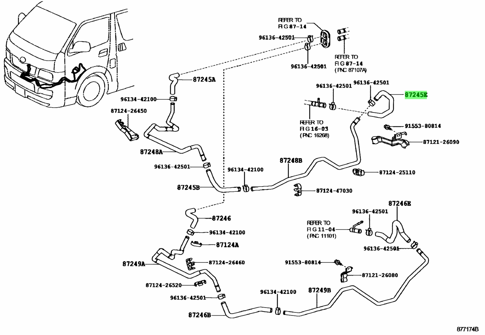 Buy Genuine Toyota 8724526B60 (87245-26B60) Hose, Heater Water, Inlet E ...