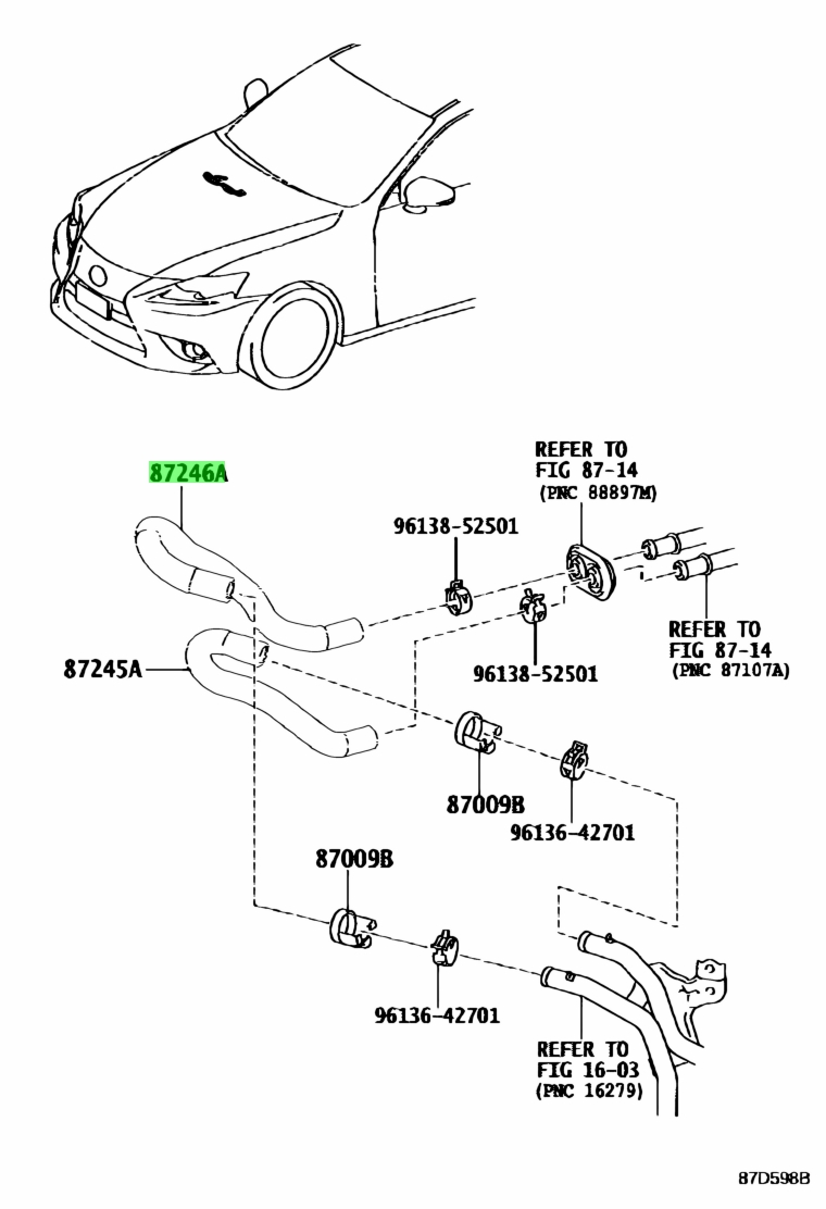 Buy Genuine Toyota 8724530A41 (87245-30A41) Hose, Heater Water Outlet ...