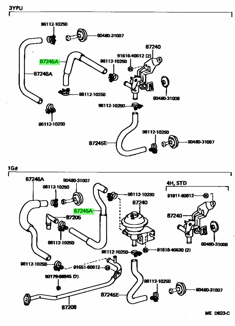 Buy Genuine Toyota 872453A170 (87245-3A170) Hose, Heater Water, Inlet A ...