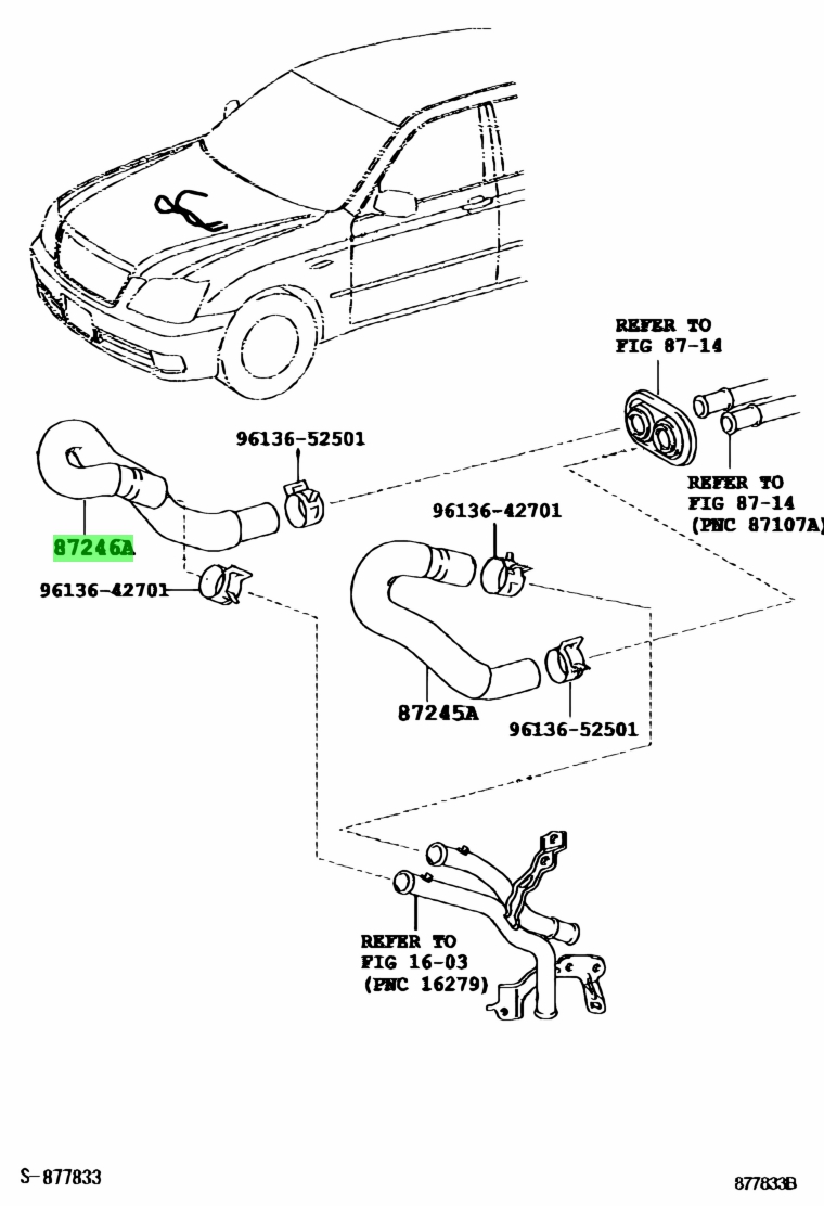 Buy Genuine Toyota 872453F540 (87245-3F540) Hose, Heater Water Outlet ...