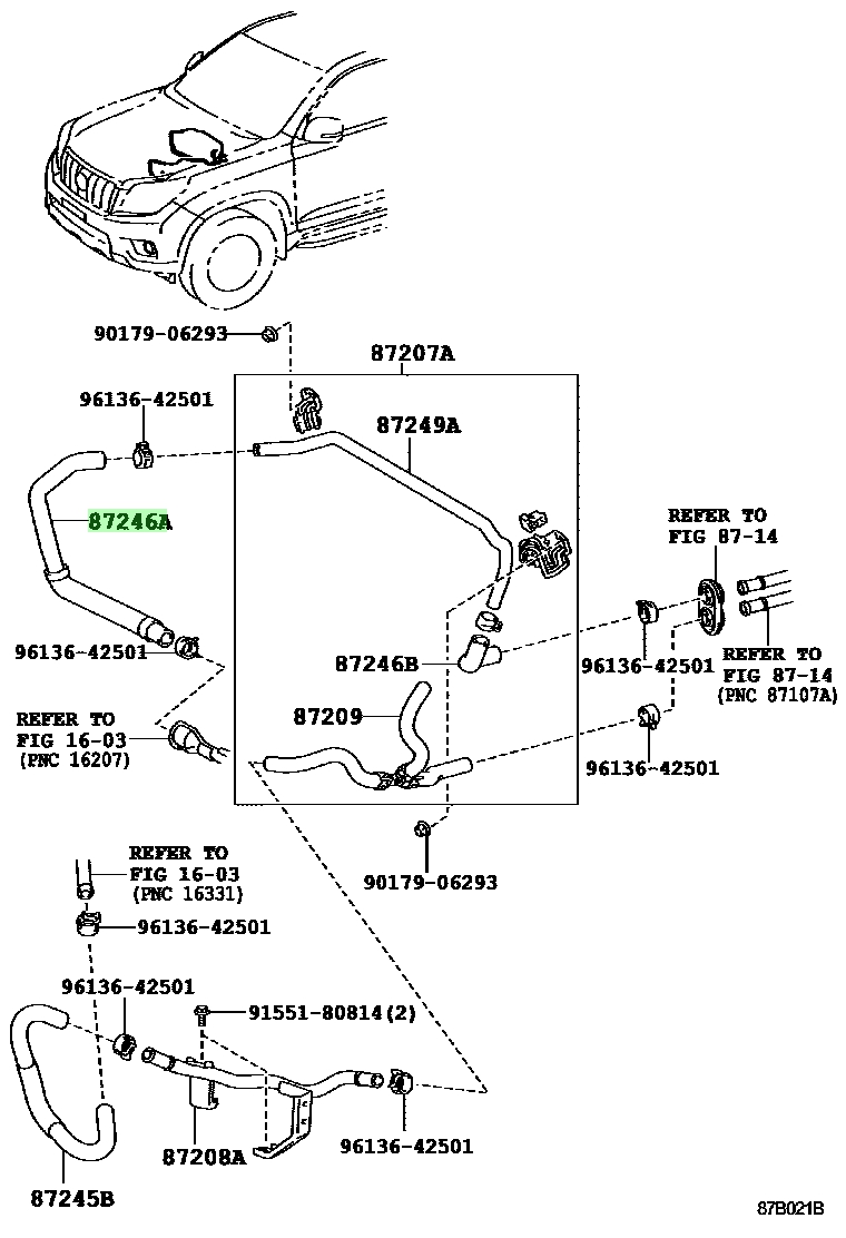 Buy Genuine Toyota 8724560D60 (87245-60D60) Hose, Heater Water, Outlet ...