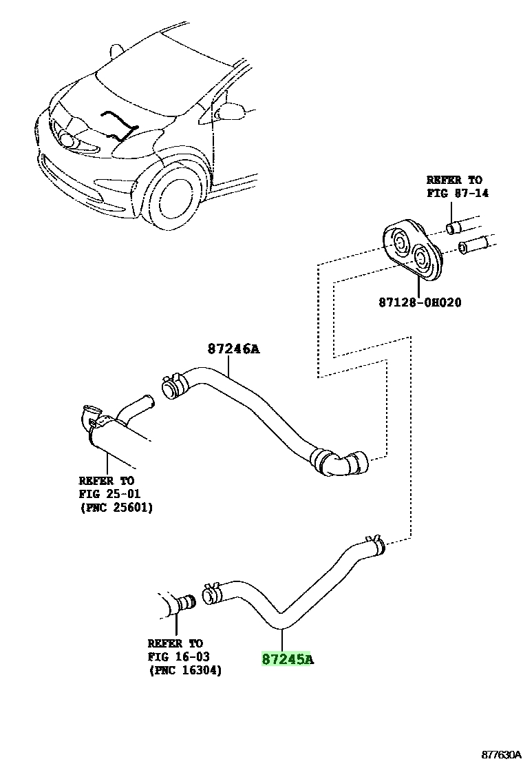 Buy Genuine Toyota 87245YV010 (87245-YV010) Hose, Heater Water, Inlet A ...