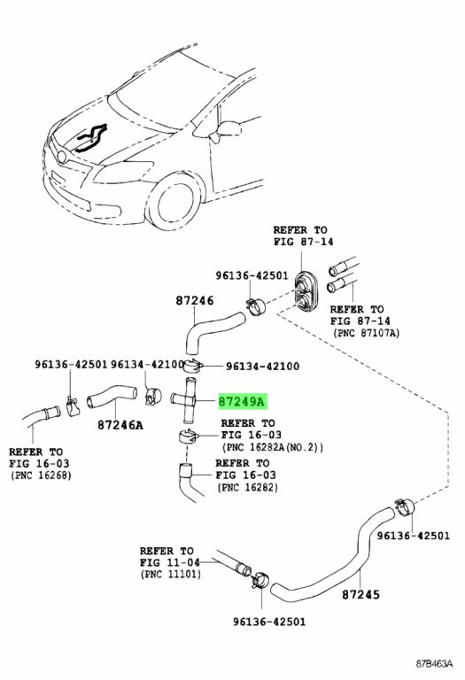 Buy Genuine Toyota 8724812300 (87248-12300) Hose, Heater Water, Outlet ...