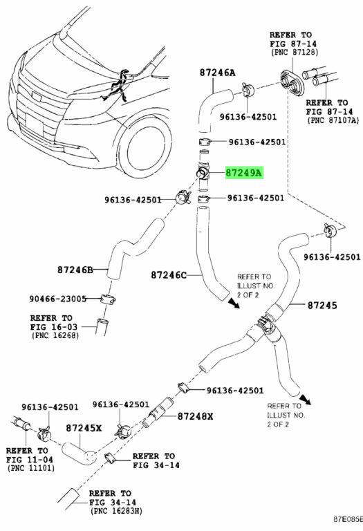 Buy Genuine Toyota 8724812300 (87248-12300) Hose, Heater Water, Outlet ...