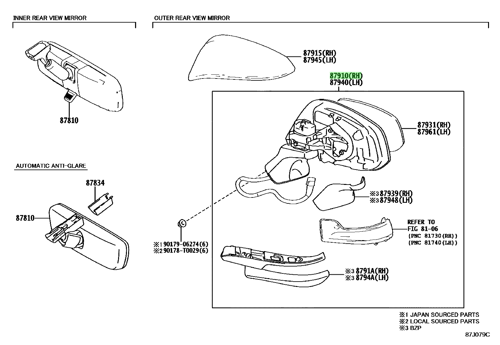 Buy Genuine Toyota 879100A110 (87910-0A110) Mirror Assy, Outer Rear ...