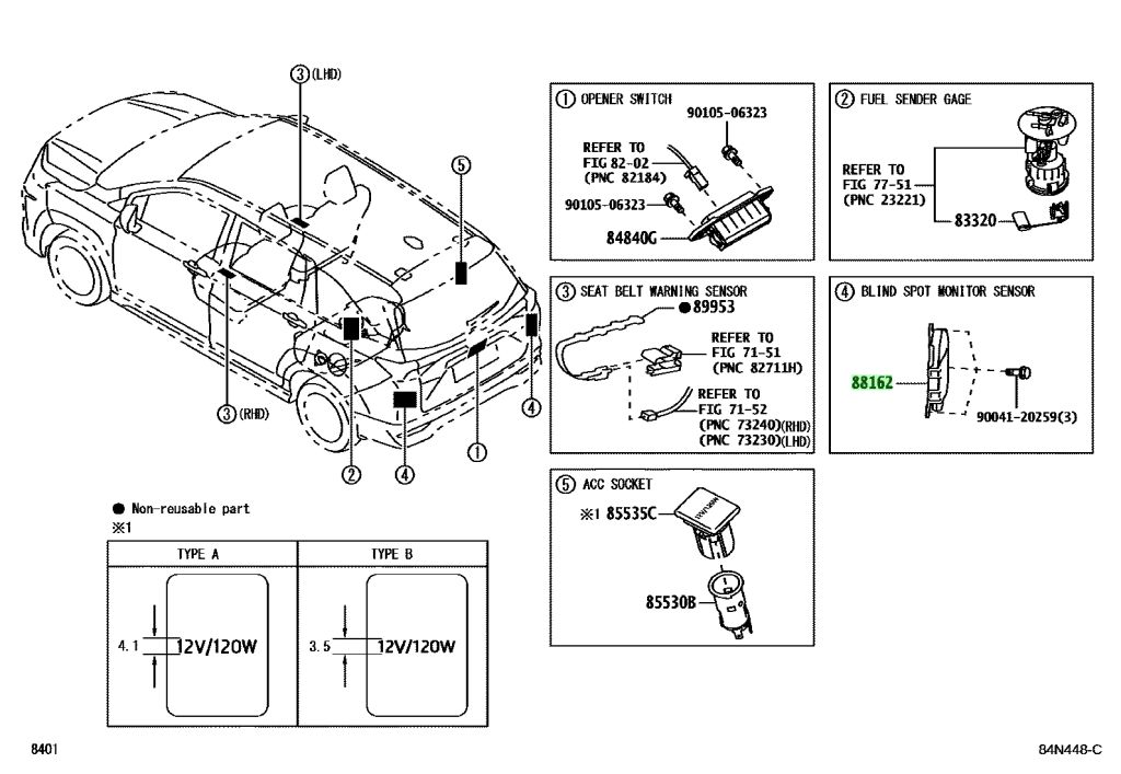 Buy Genuine Toyota 88162B1071 (88162-B1071) Sensor, Blind Spot Monitor ...
