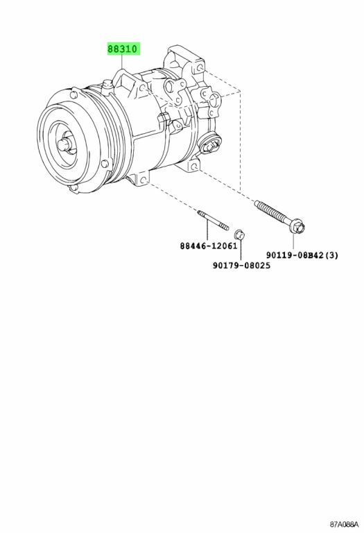 Buy Genuine Toyota 8831028610 (88310-28610) Compressor Assy, W/pulley ...