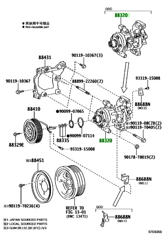 Buy Genuine Toyota 883200K590 (88320-0K590) Compressor Assy, Cooler ...