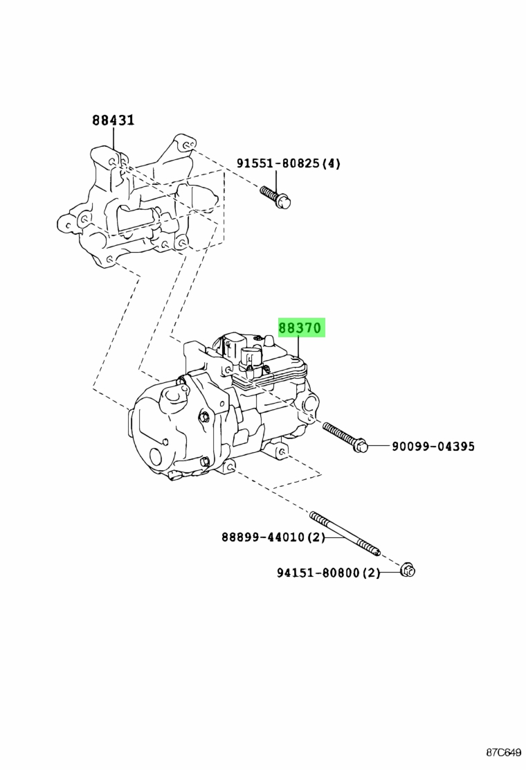 Buy Genuine Toyota 8837033020 (88370-33020) Compressor Assy, W/motor ...