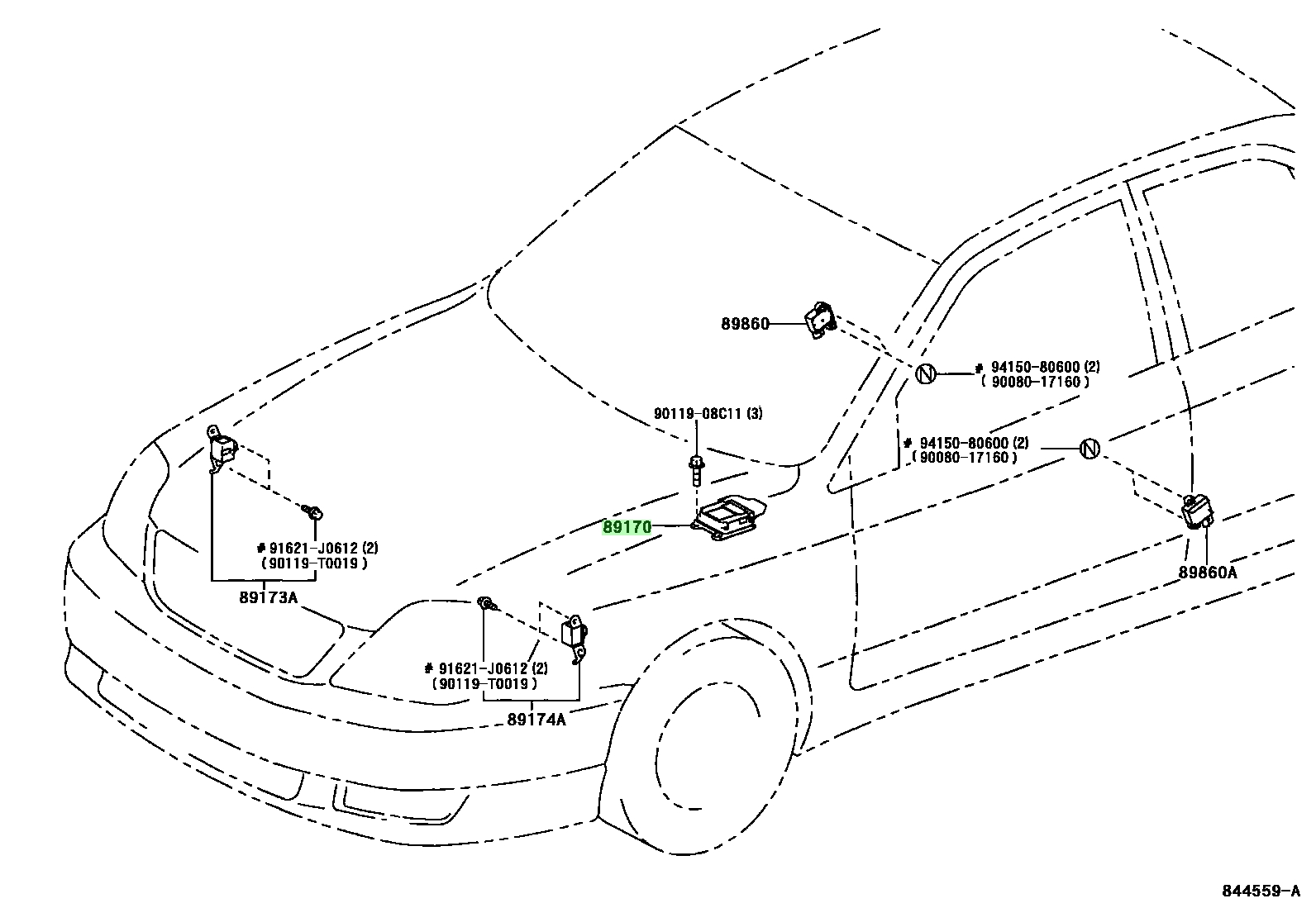 Buy Genuine Toyota 8917002160 (89170-02160) Sensor Assy, Air Bag ...