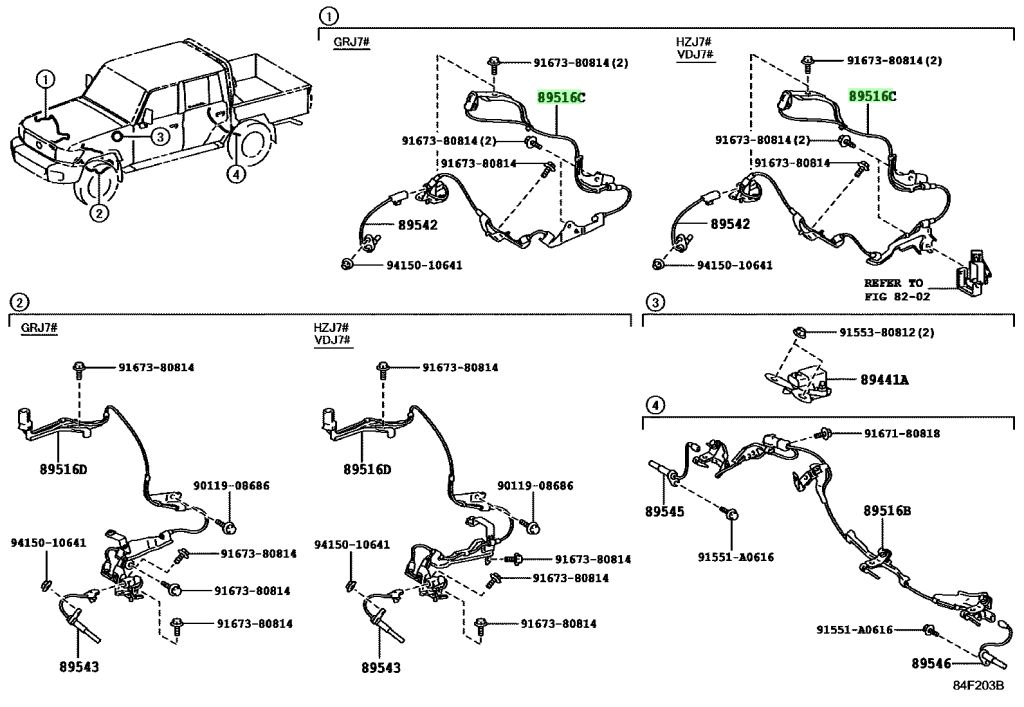 Buy Genuine Toyota 8951660580 (89516-60580) Wire, Skid Control Sensor ...