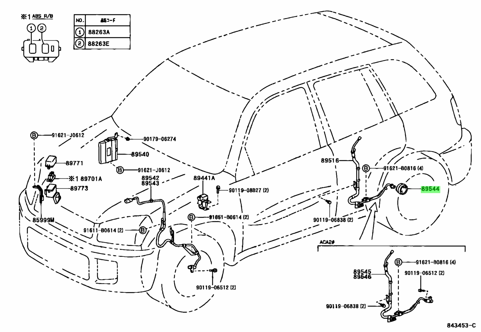 Buy Genuine Toyota 8954432040 (89544-32040) Sensor, Skid Control ...